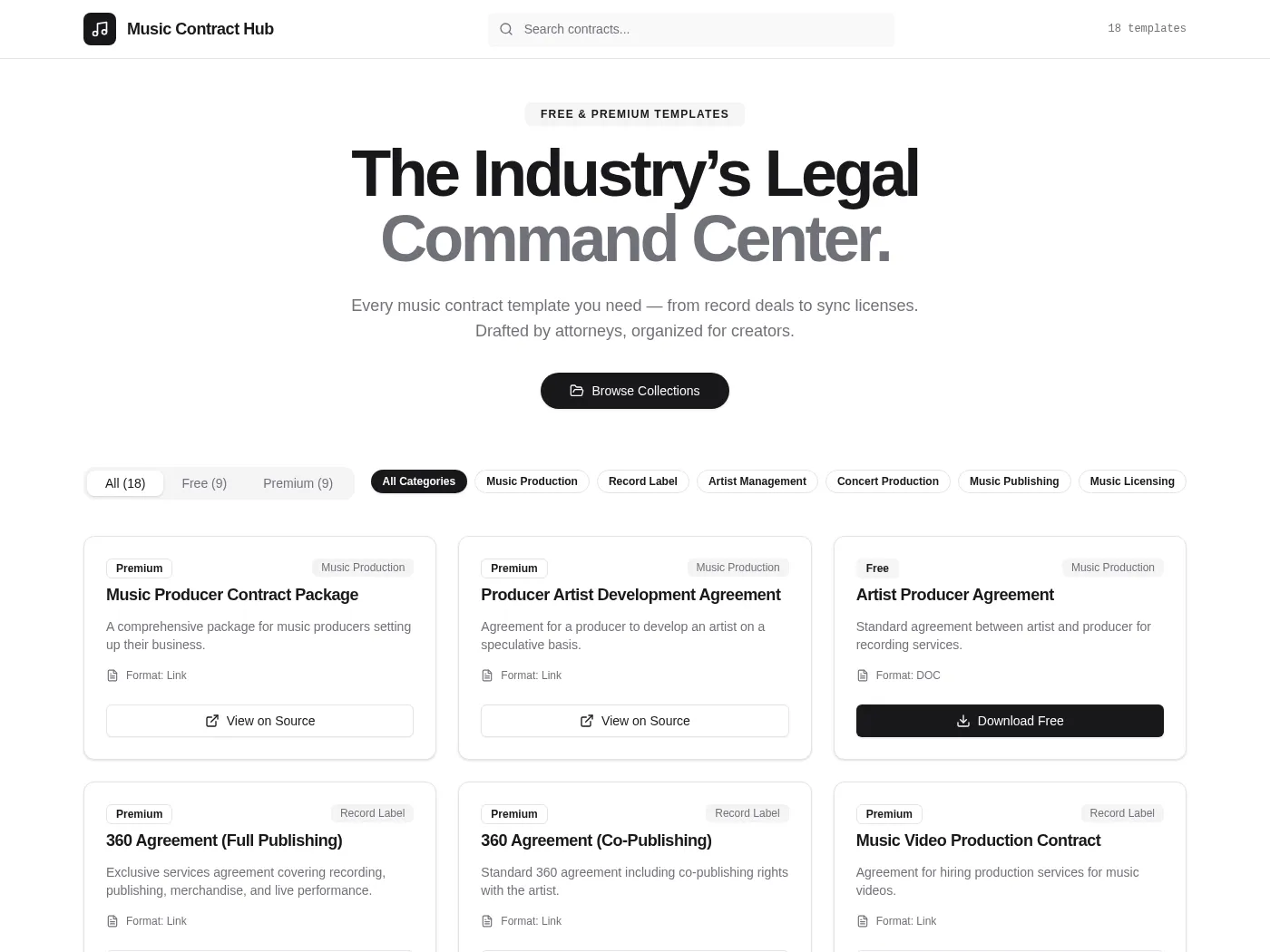 Music Contract Hub
