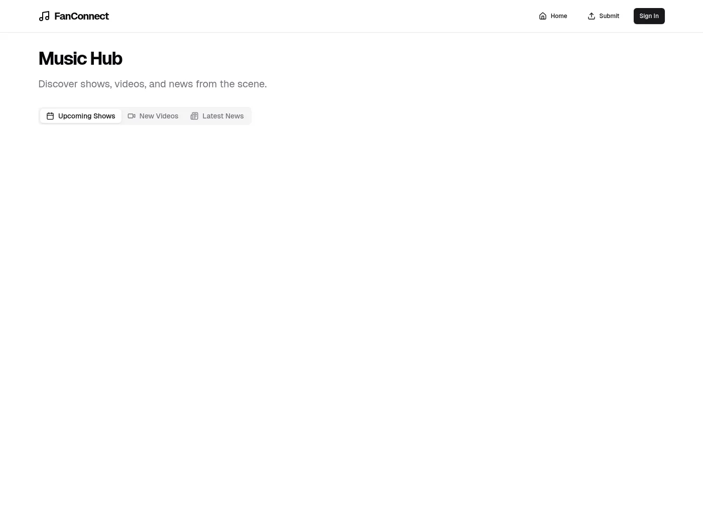 FanConnect Music Hub