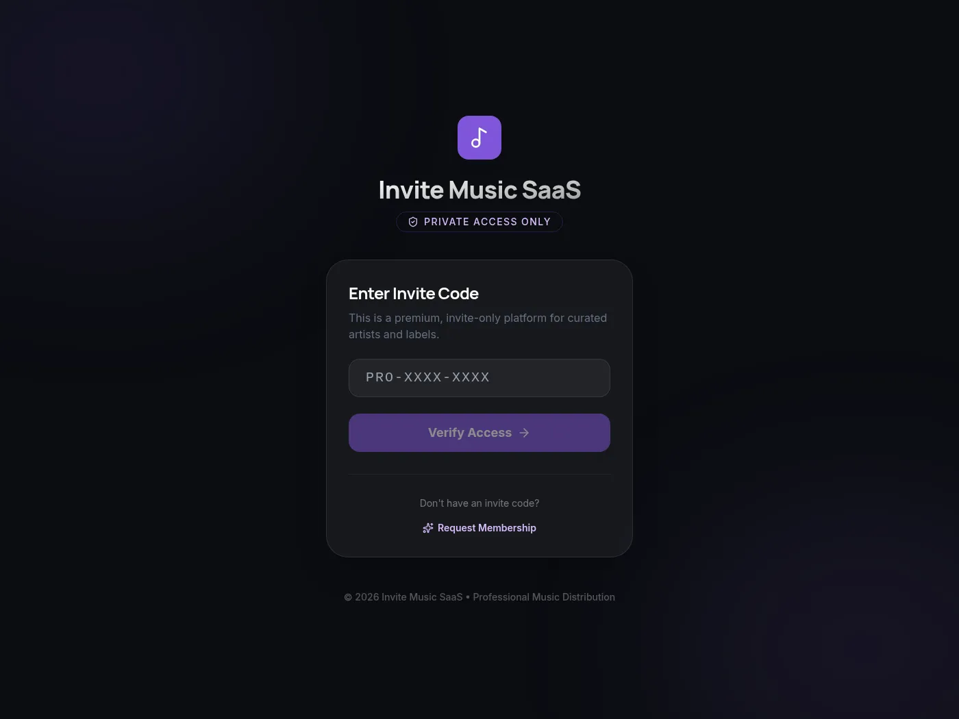 Invite Music SaaS