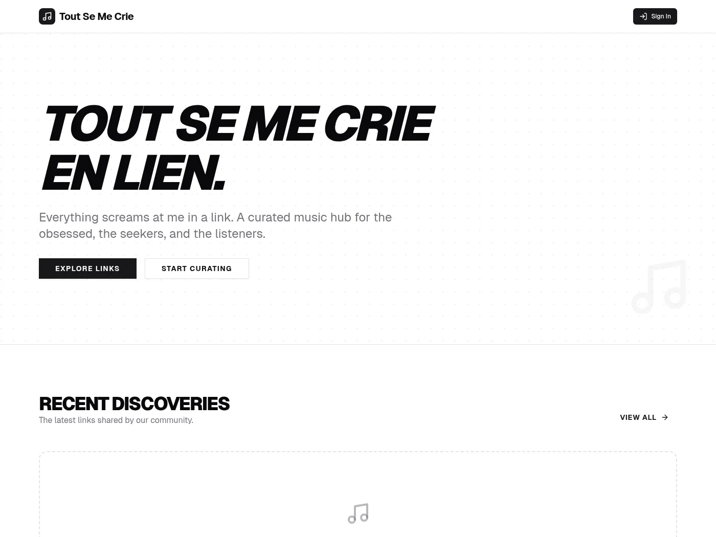 Tout Se Me Crie Music Hub