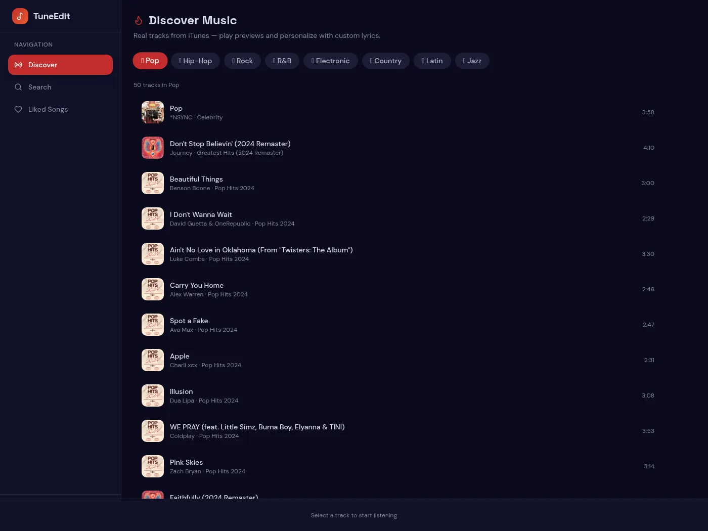 TuneEdit Music App