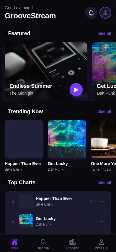 GrooveStream Music App