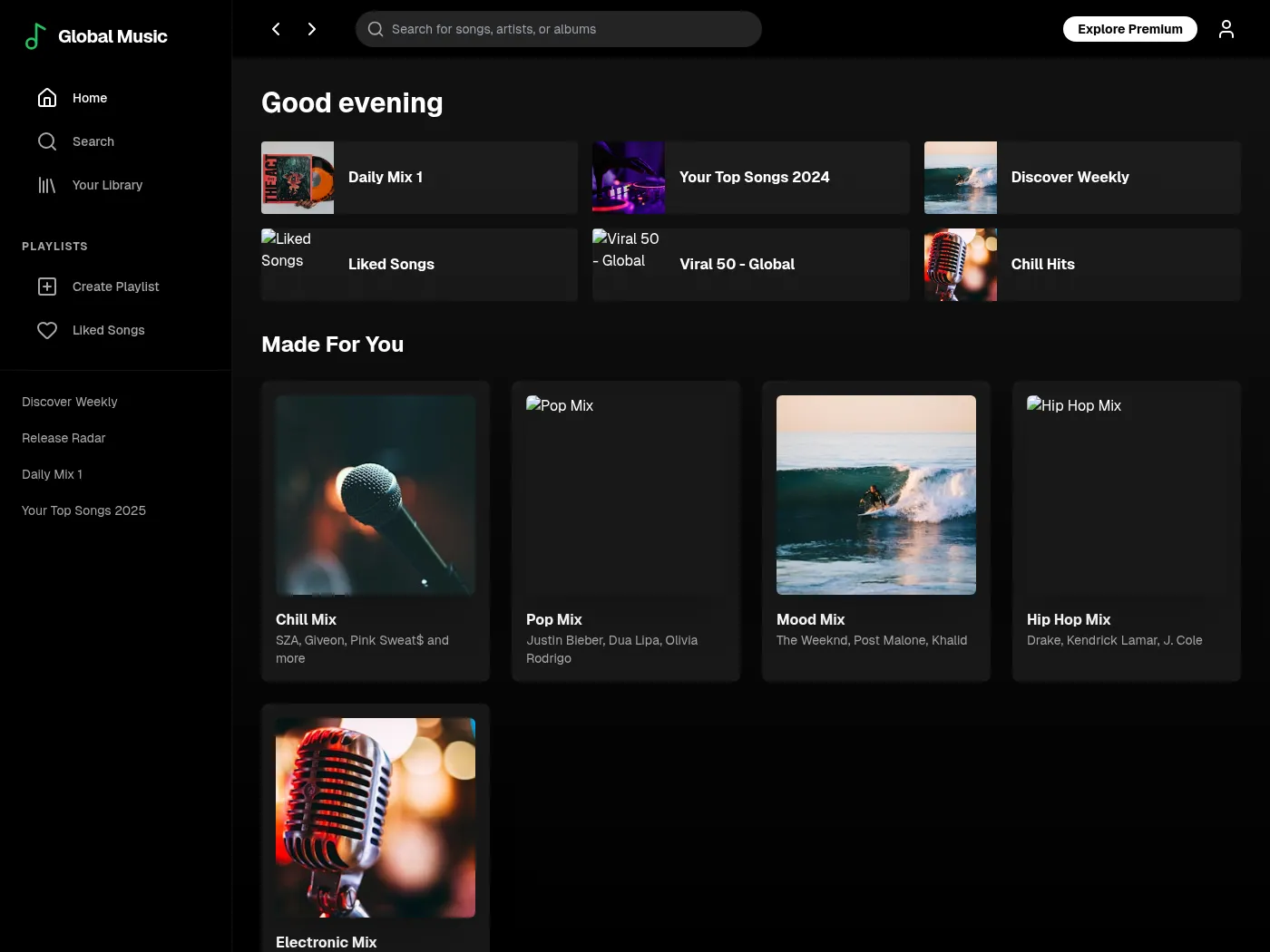 Global Music Streamer