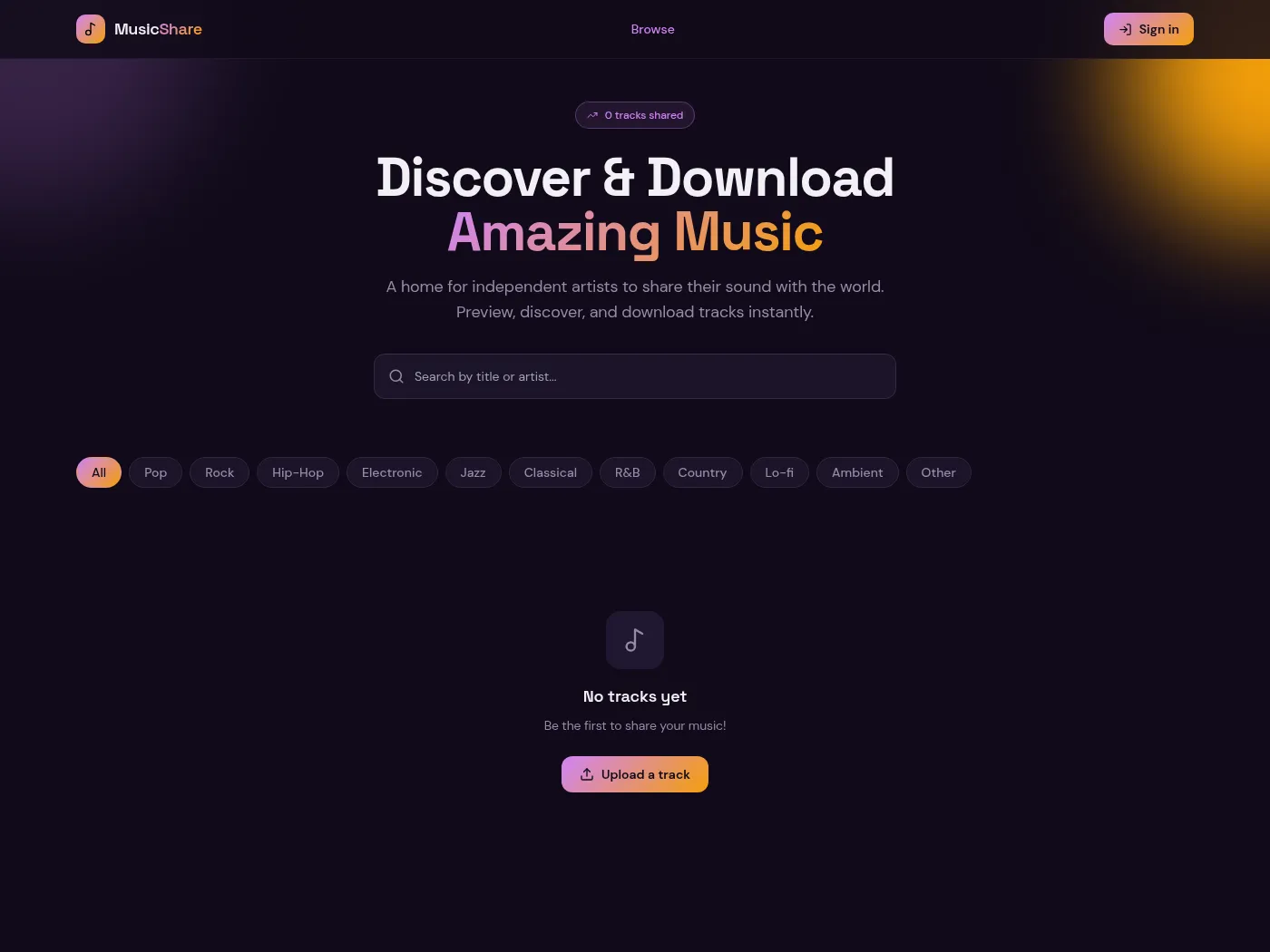 MusicShare Web Portal