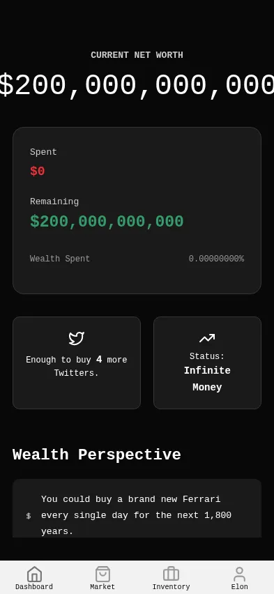 Elon Musk Wealth Simulator