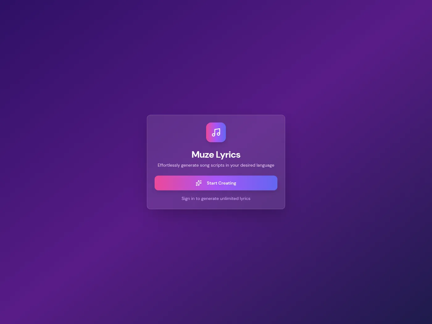Muze Lyrics Generator