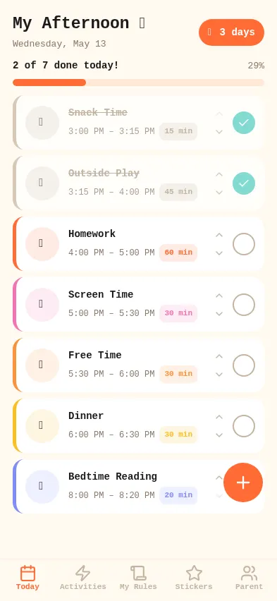 My Afternoon Planner