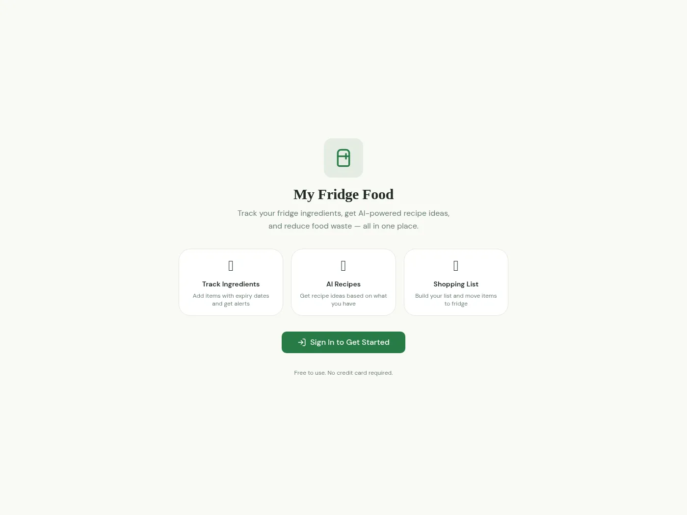 My Fridge Food App