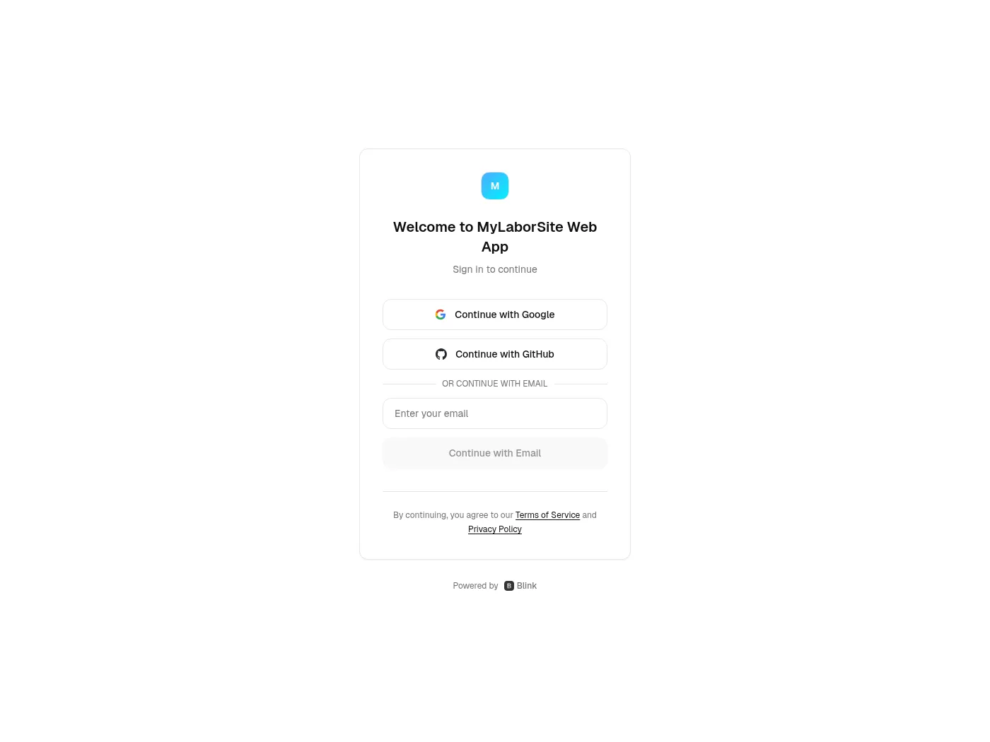 MyLaborSite Web App