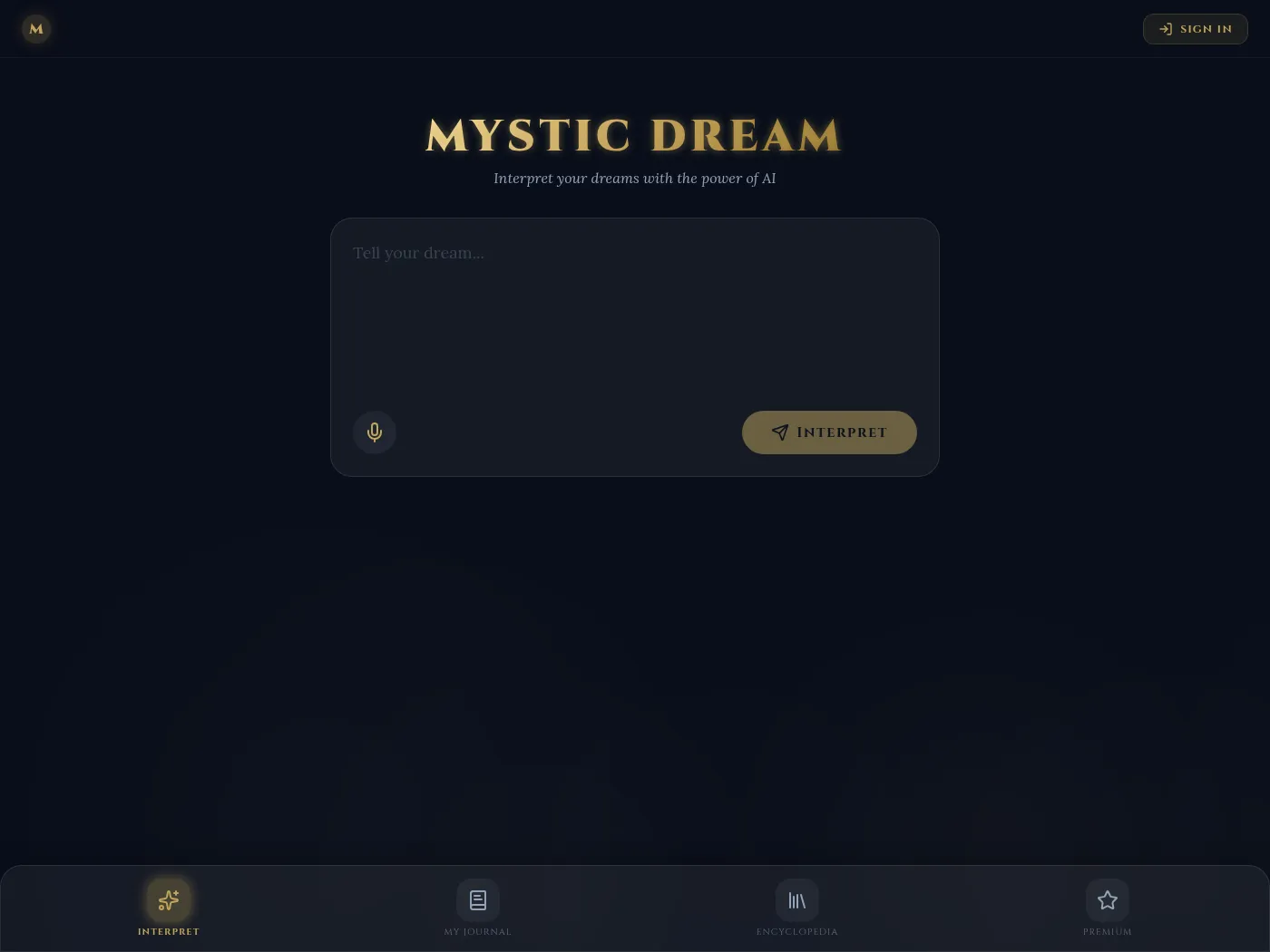 Mystic Dream Interpreter