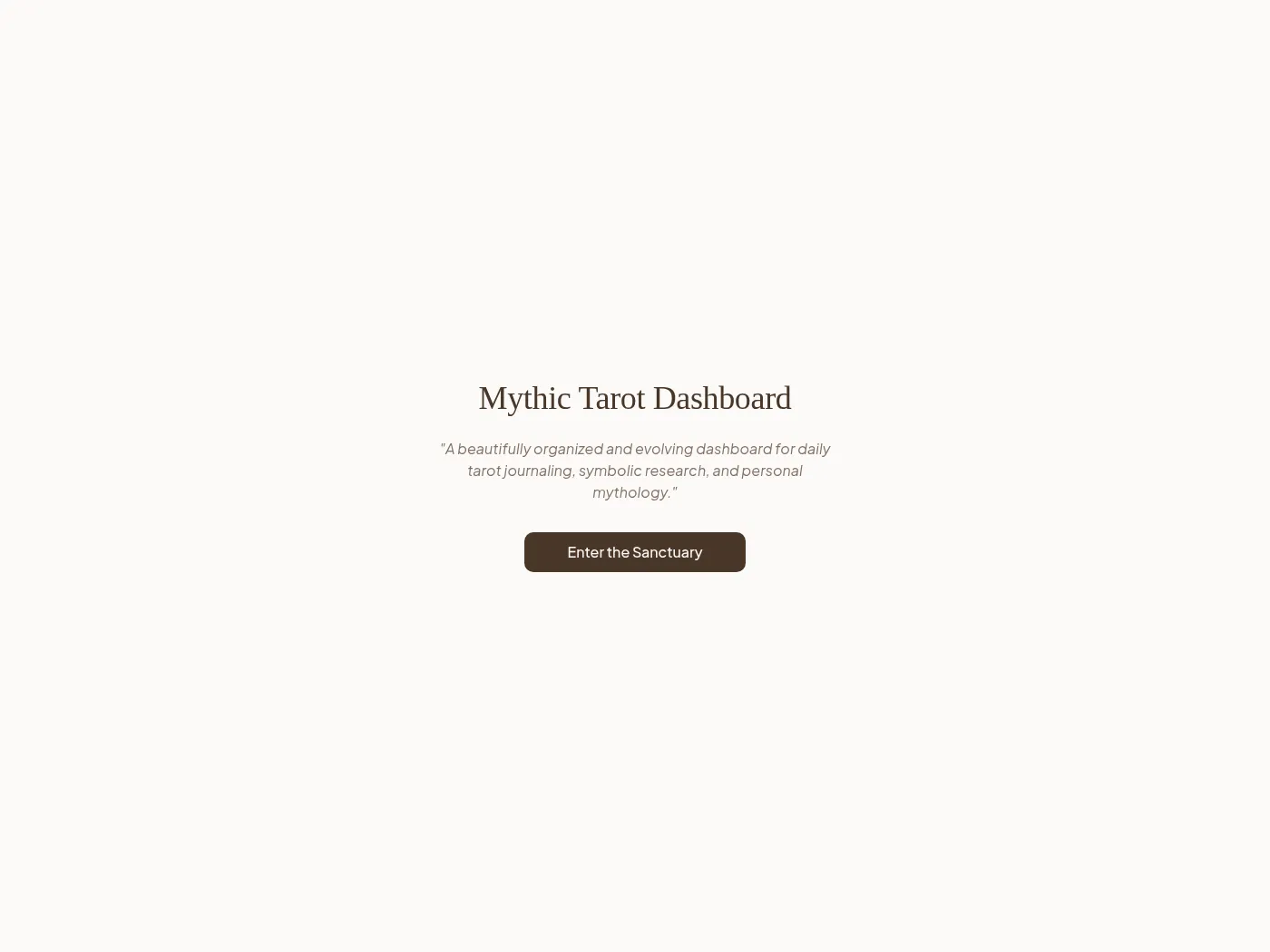 Mythic Tarot Dashboard