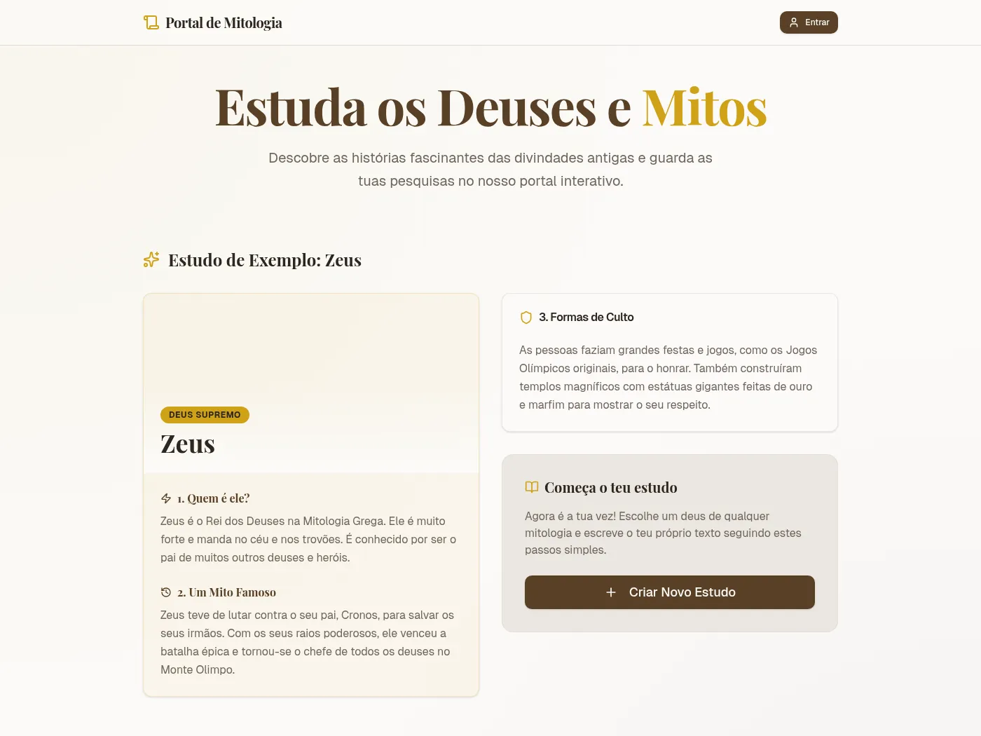 Mythology Study Portal