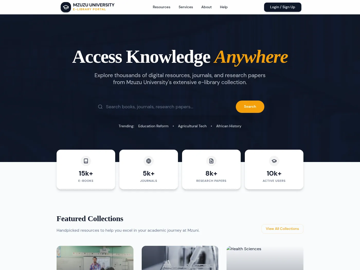 Mzuzu E-Library Portal