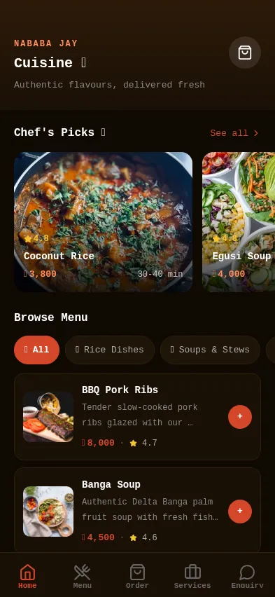 Nababa Jay Cuisine App