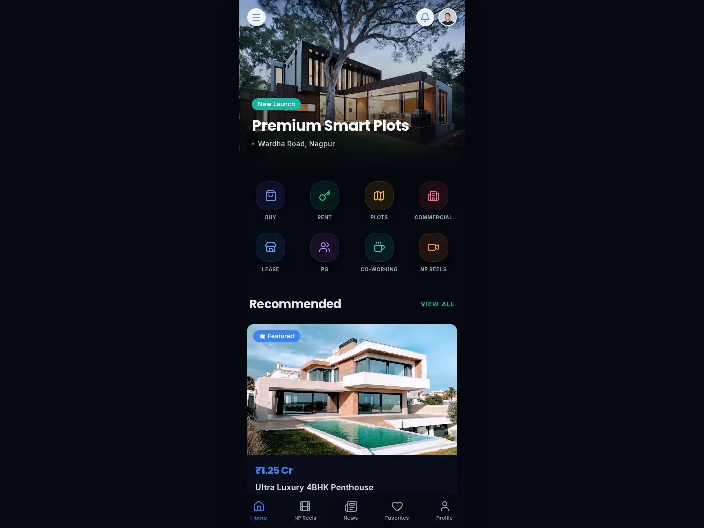 Nagpur Property Super App UI