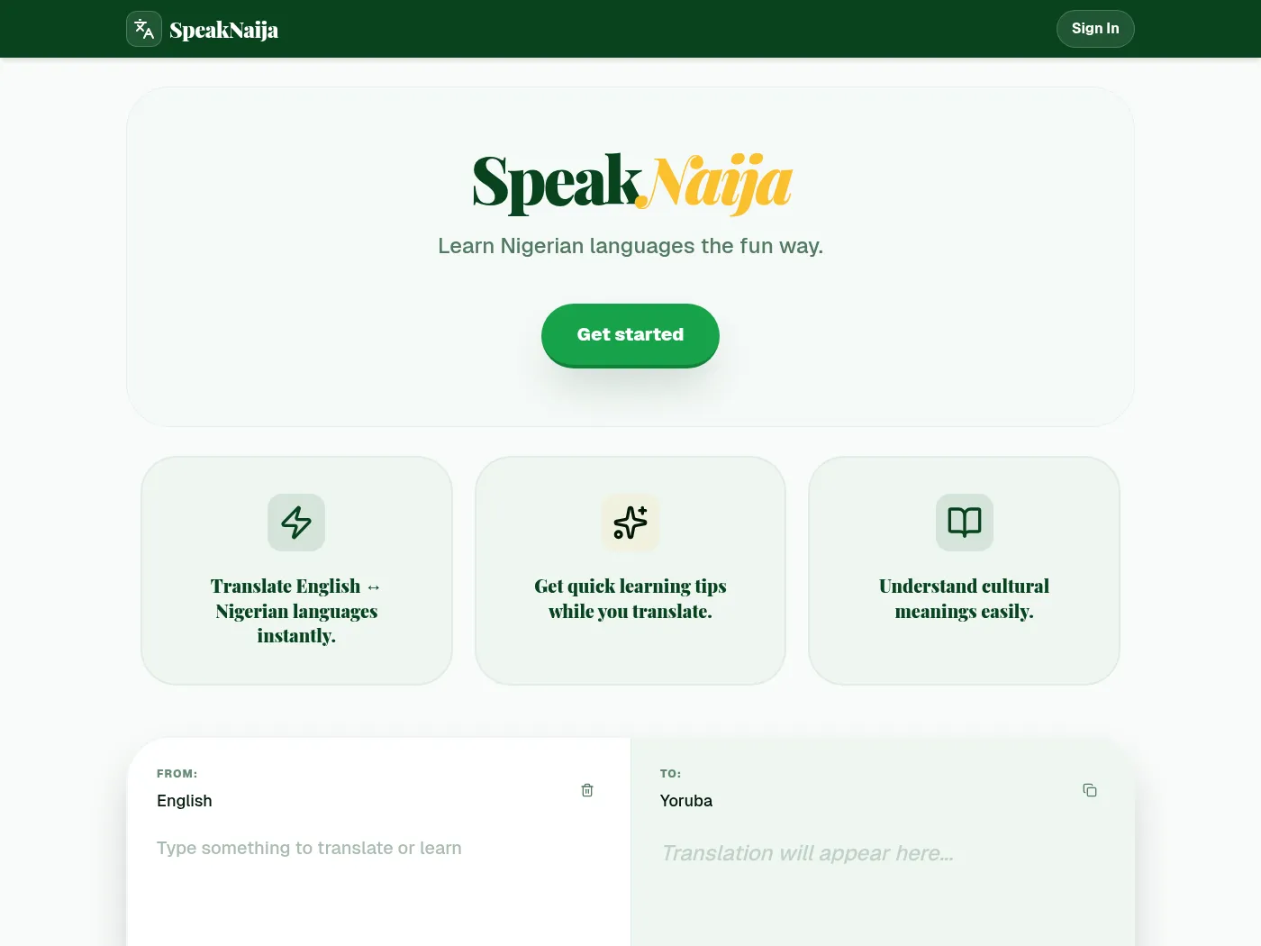 Naija Translator App (Remix)