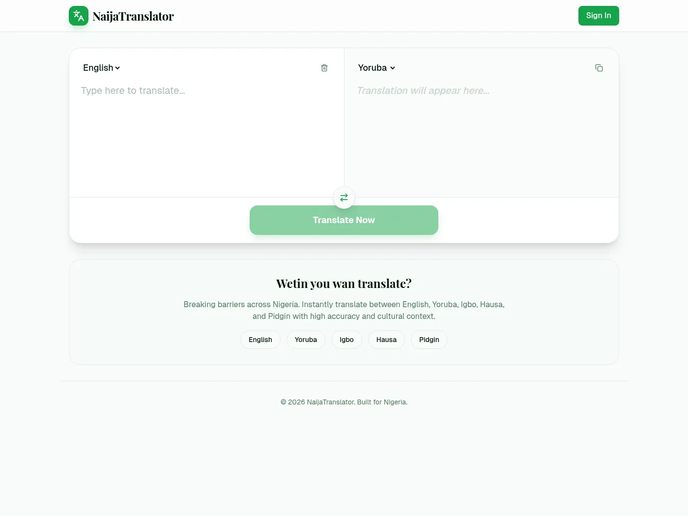 Naija Translator App