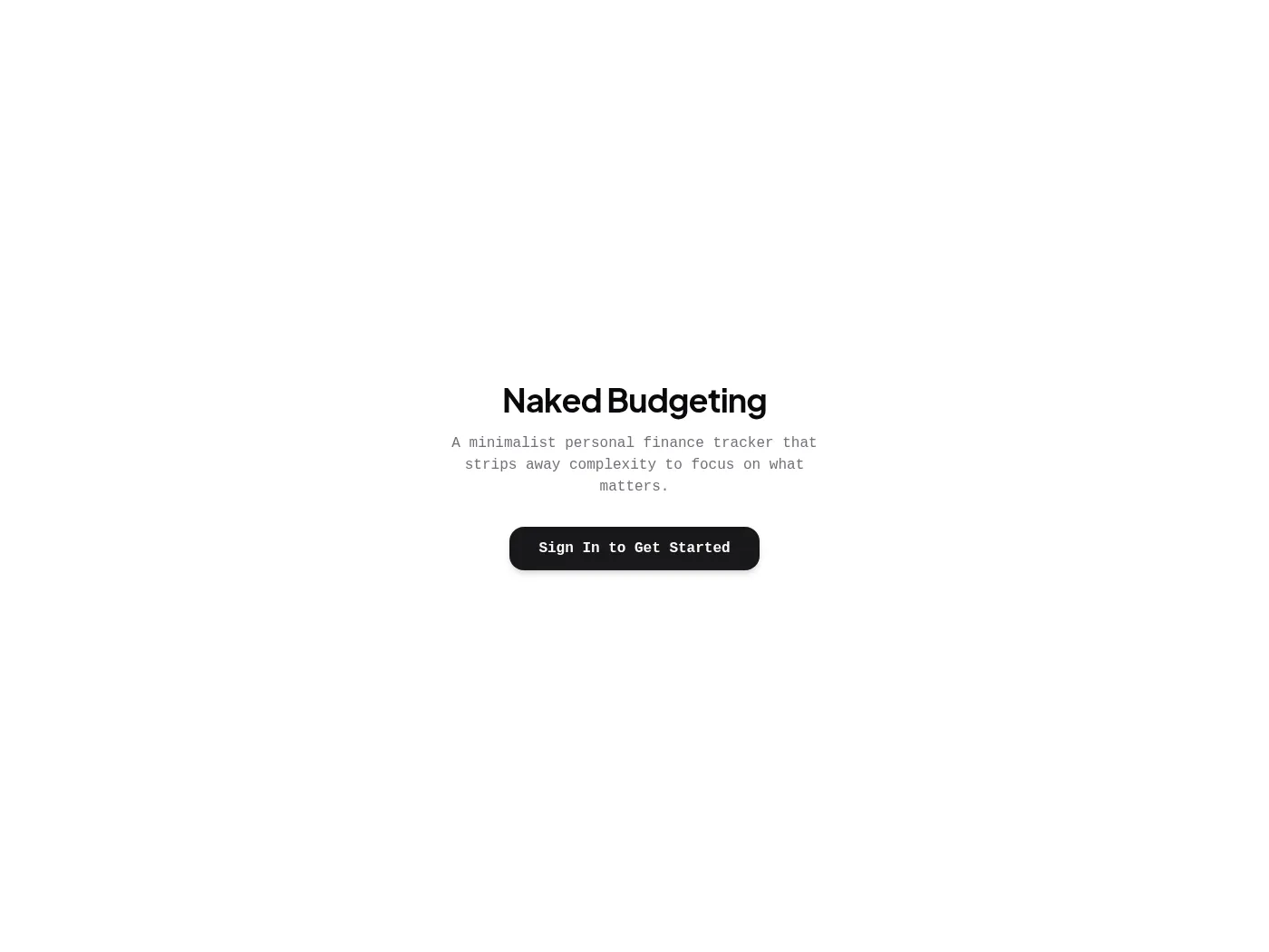 Naked Budgeting