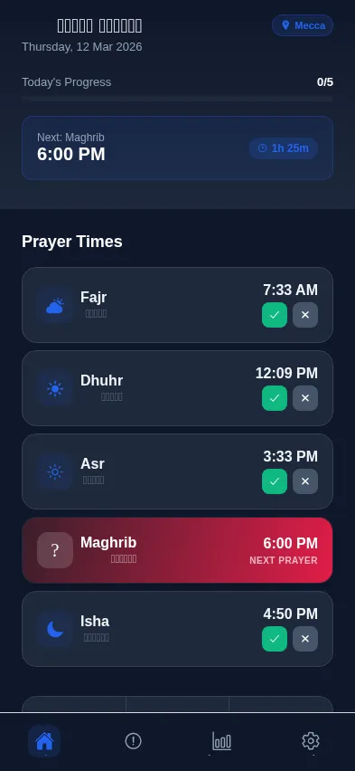 Namaz Tracker App