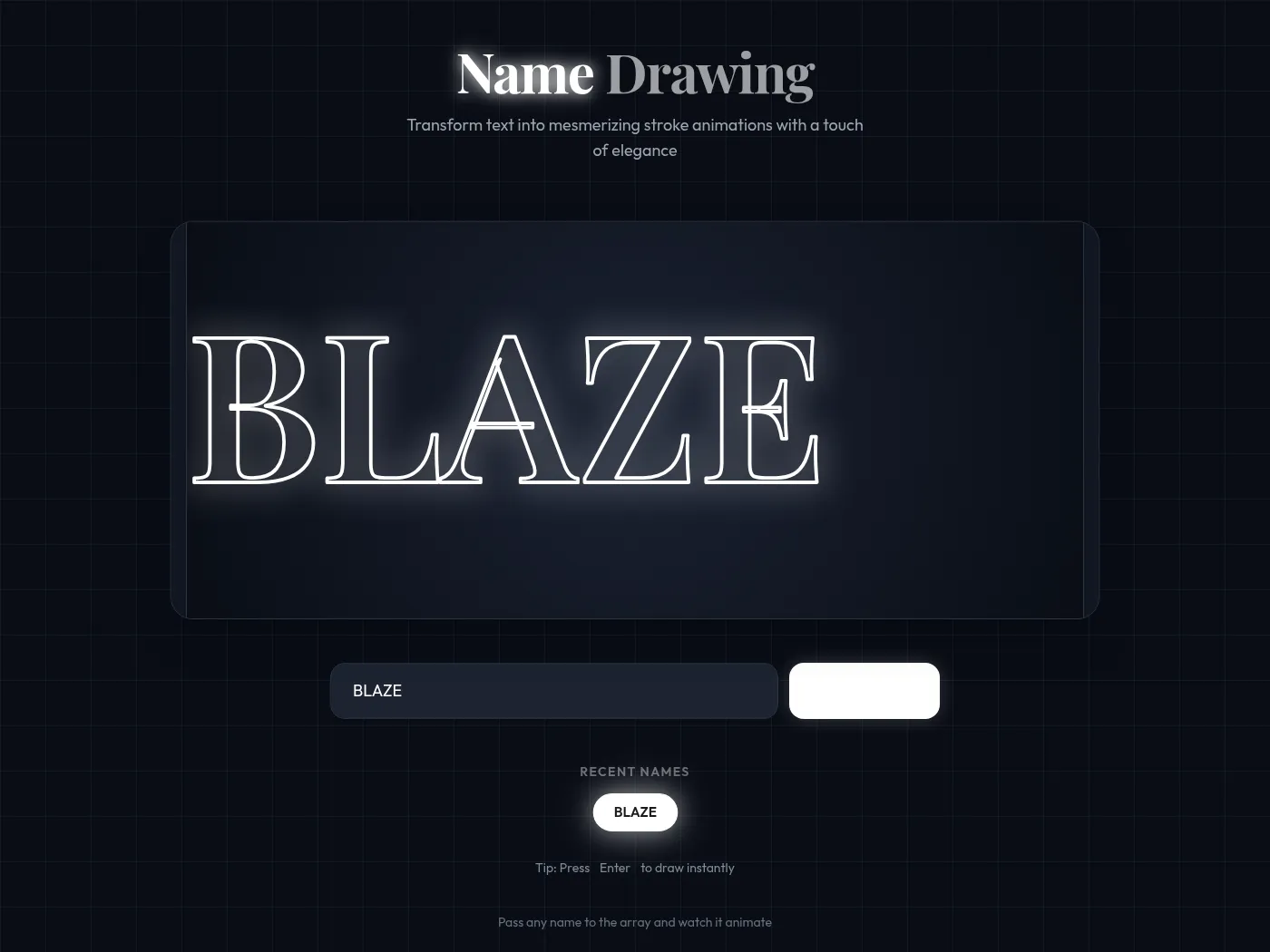 Name Drawing Effect