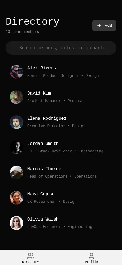 Name User App