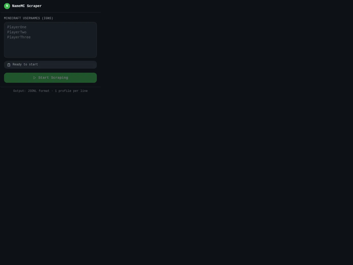 NameMC Scraper Extension