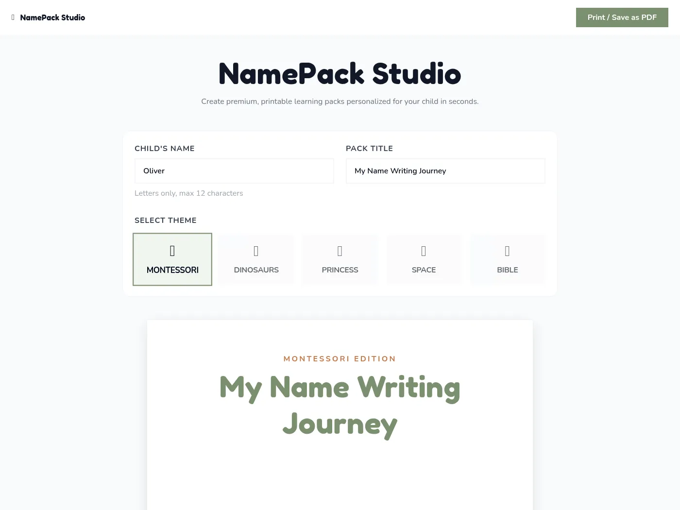 NamePack Studio