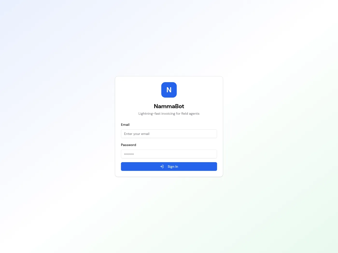 NammaBot: Lightning-Fast, Chat-Based Invoicing with Secure Cloud Backup for Field Agents (Remix)