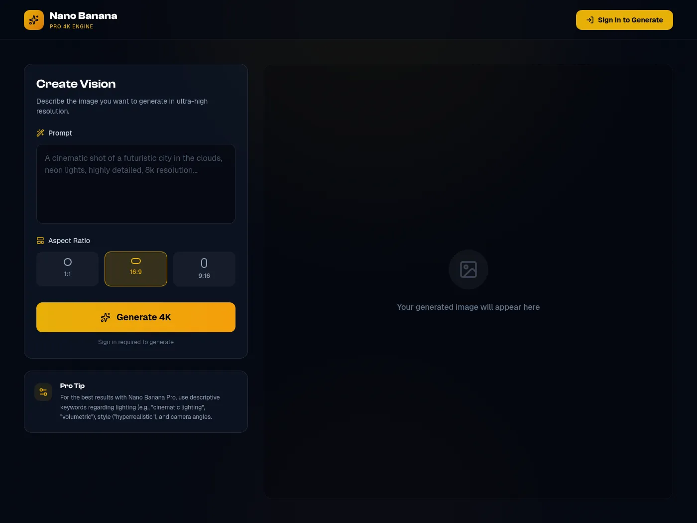 Nano Banana 4K AI Generator