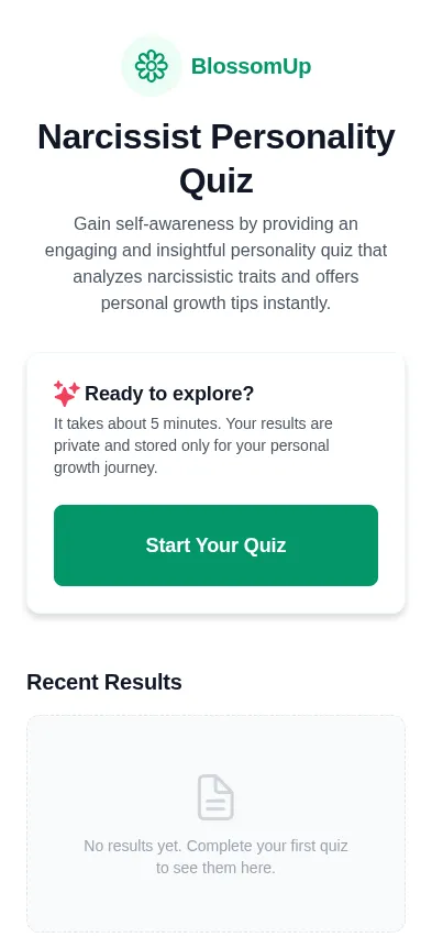 BlossomUp Narcissist Quiz