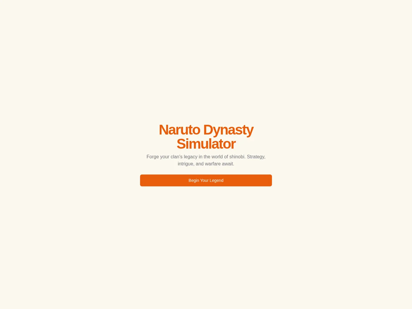 Naruto Dynasty Simulator