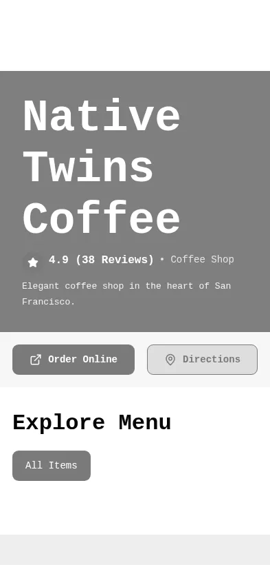 Native Twins Coffee Web