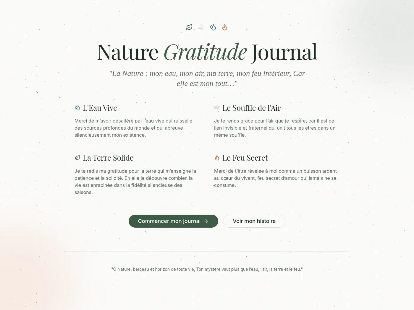 Nature Gratitude Journal