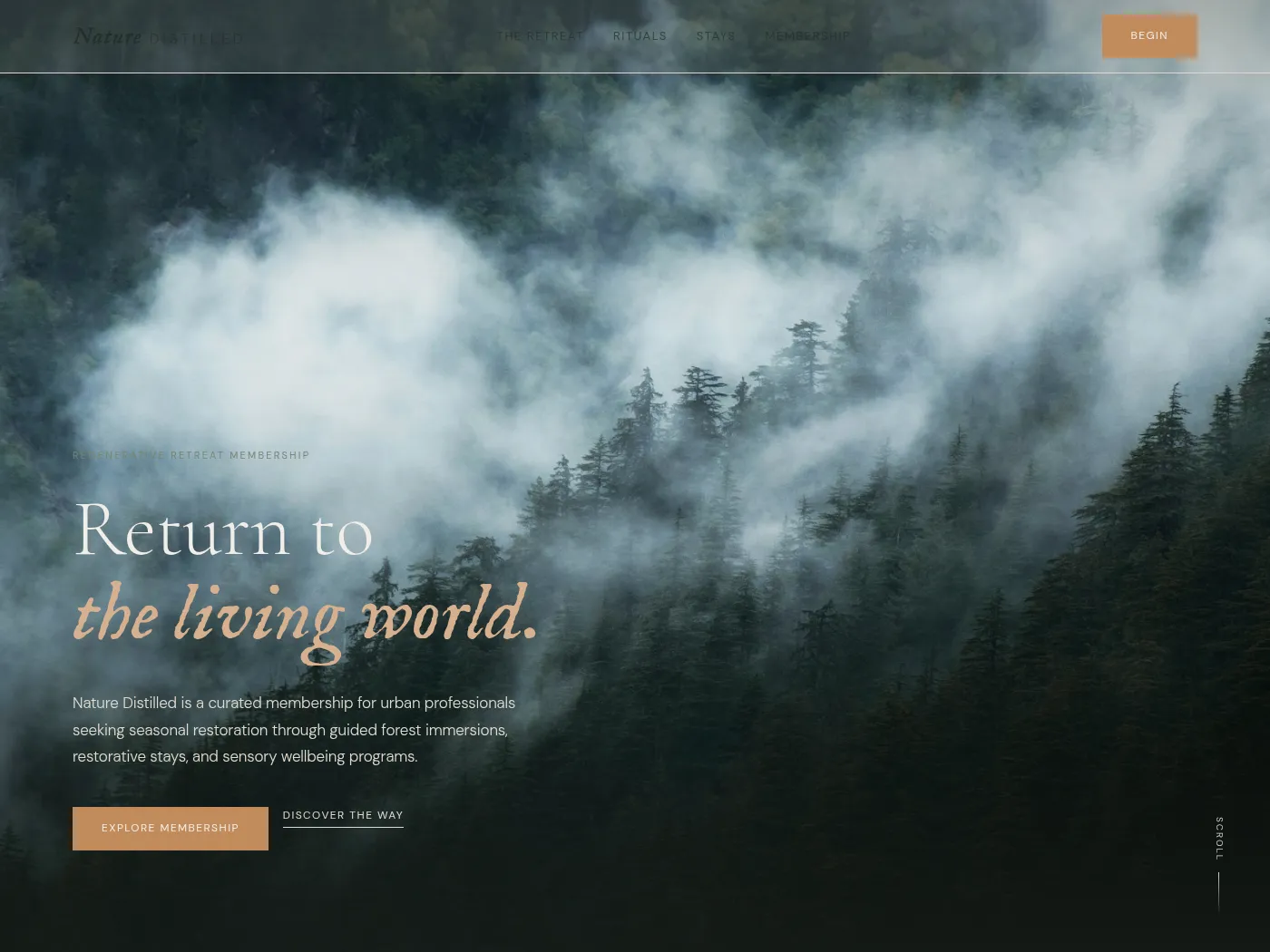Nature Distilled Retreat Page
