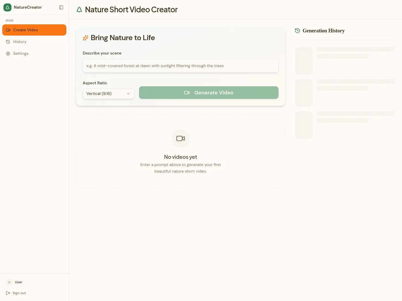 Nature Short Video Creator
