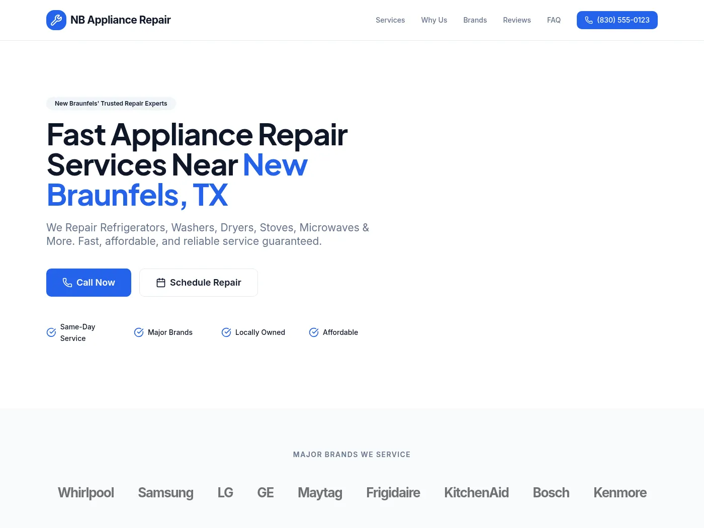 NB Appliance Repair Site