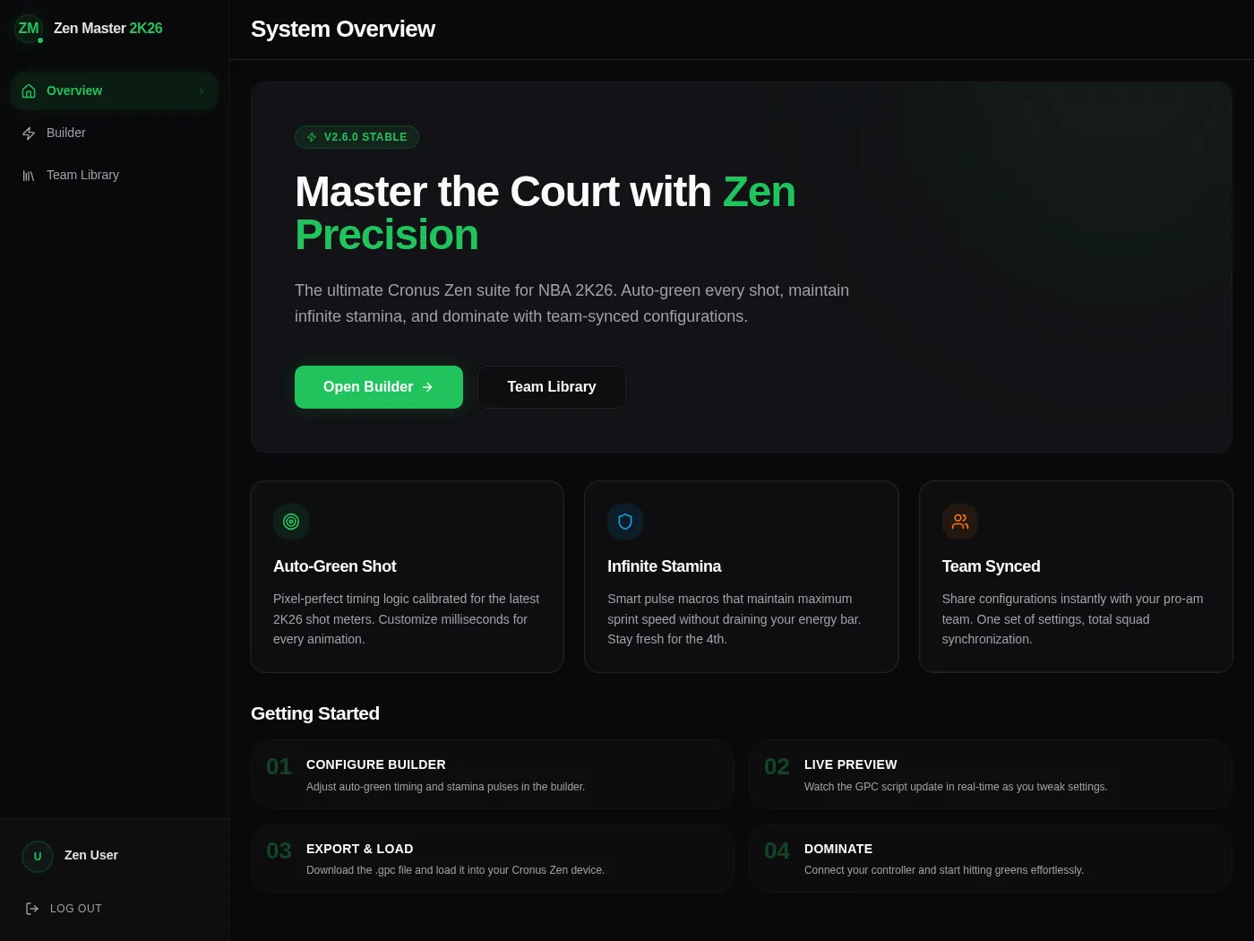 Zen Master NBA 2K26 Suite