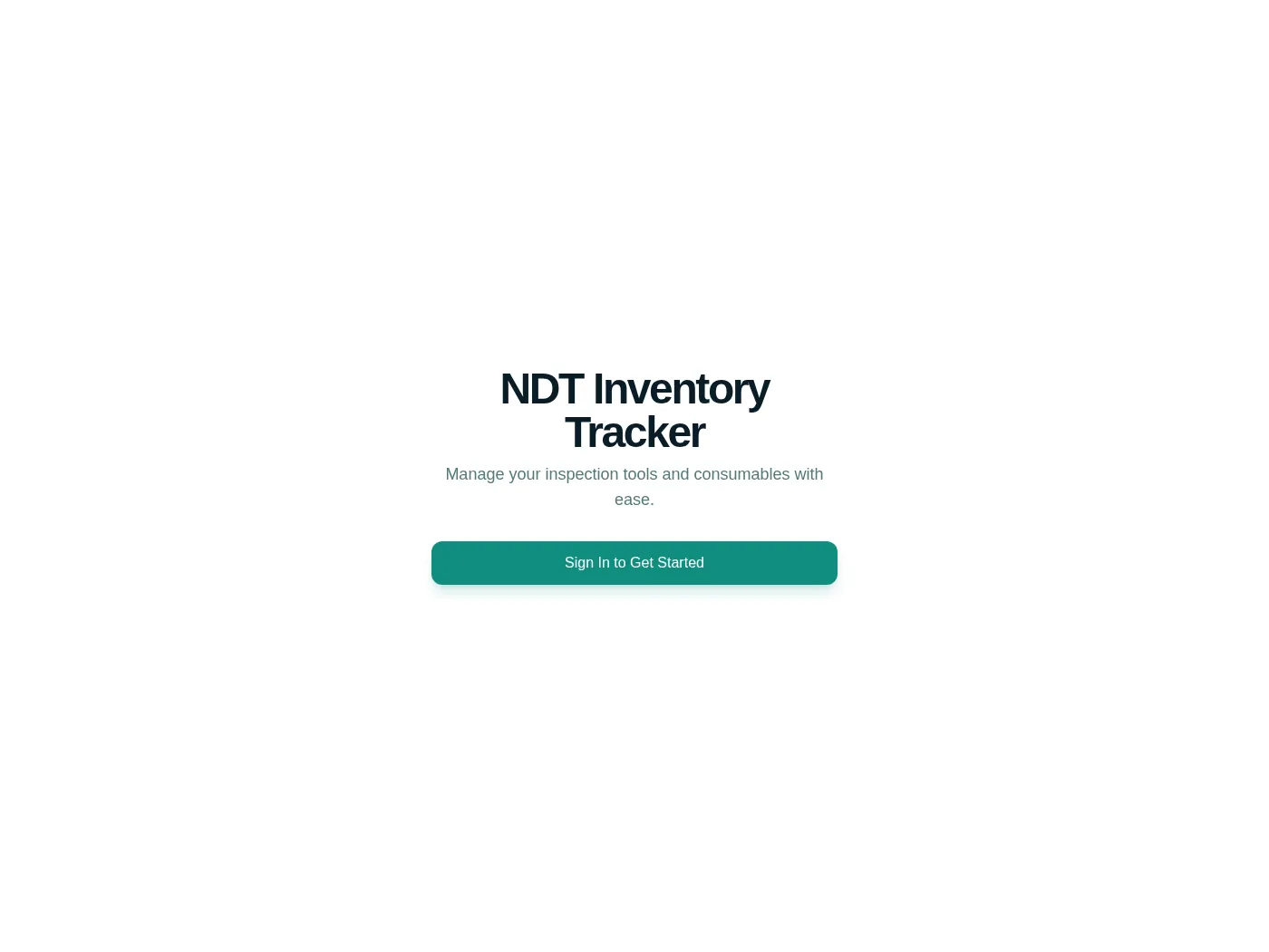 NDT Inventory Tracker