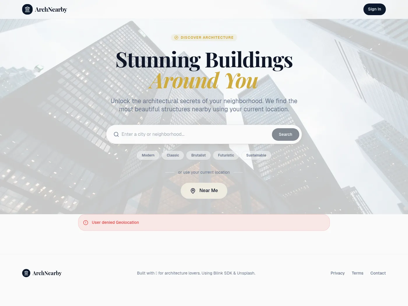 Nearby Buildings Finder