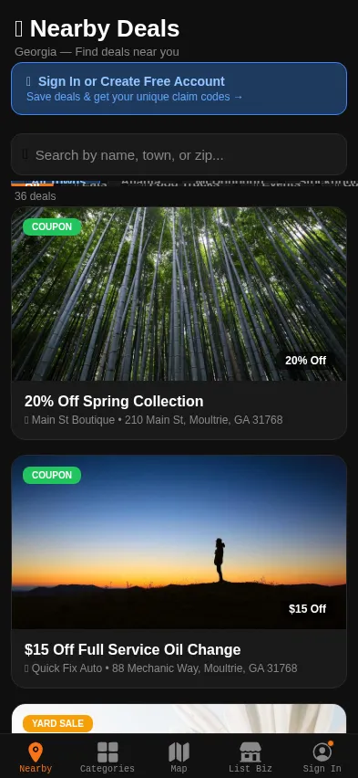 Nearby Deals Finder