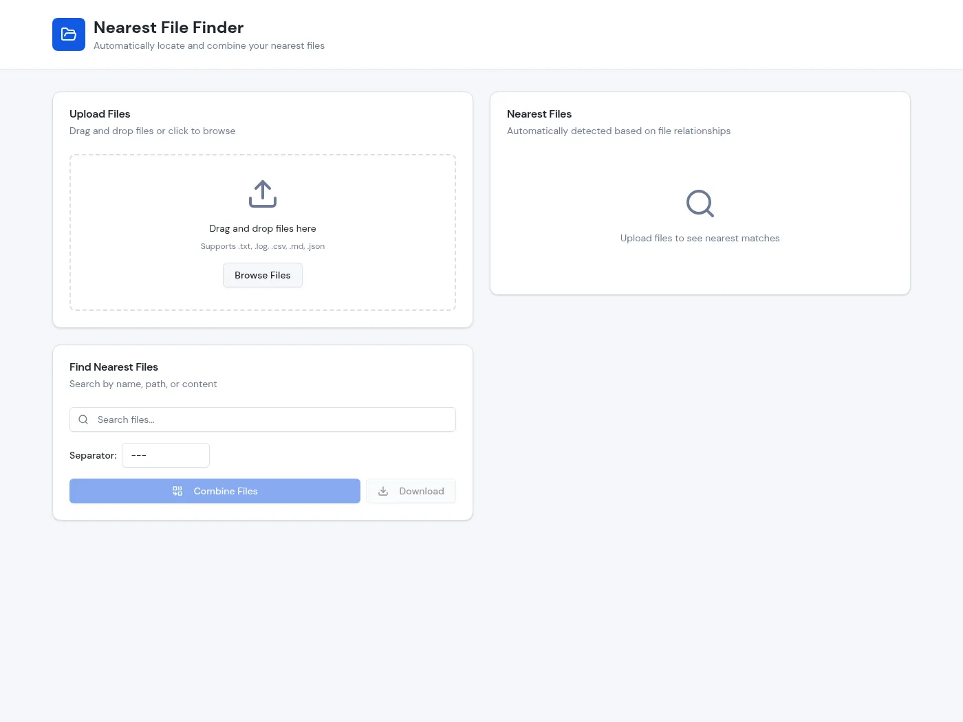 Nearest File Finder