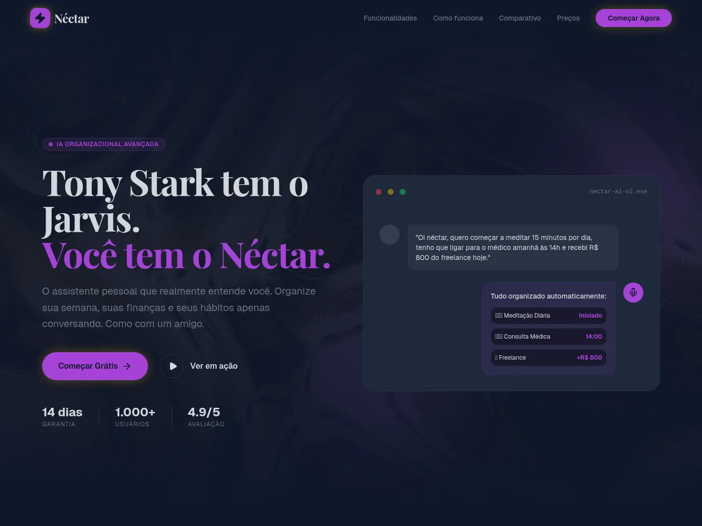 Nectar Inspired Webpage