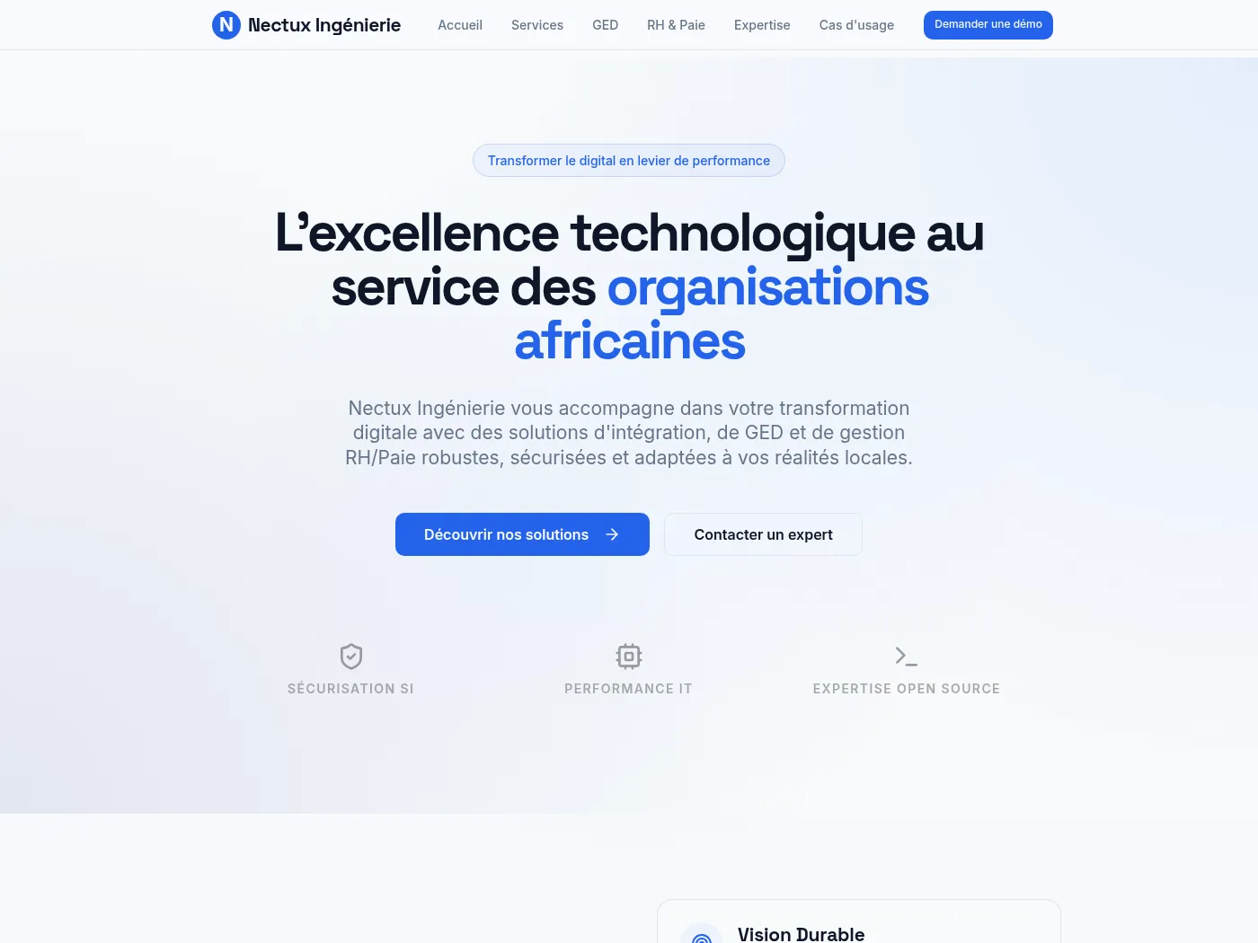 Nectux Ingénierie Website