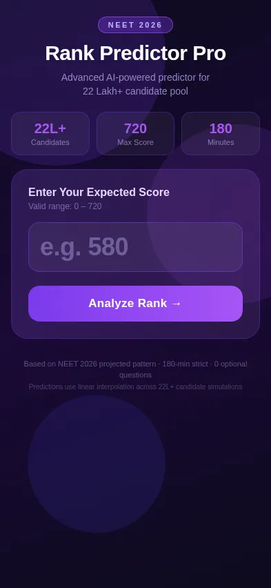 NEET Rank Predictor Pro