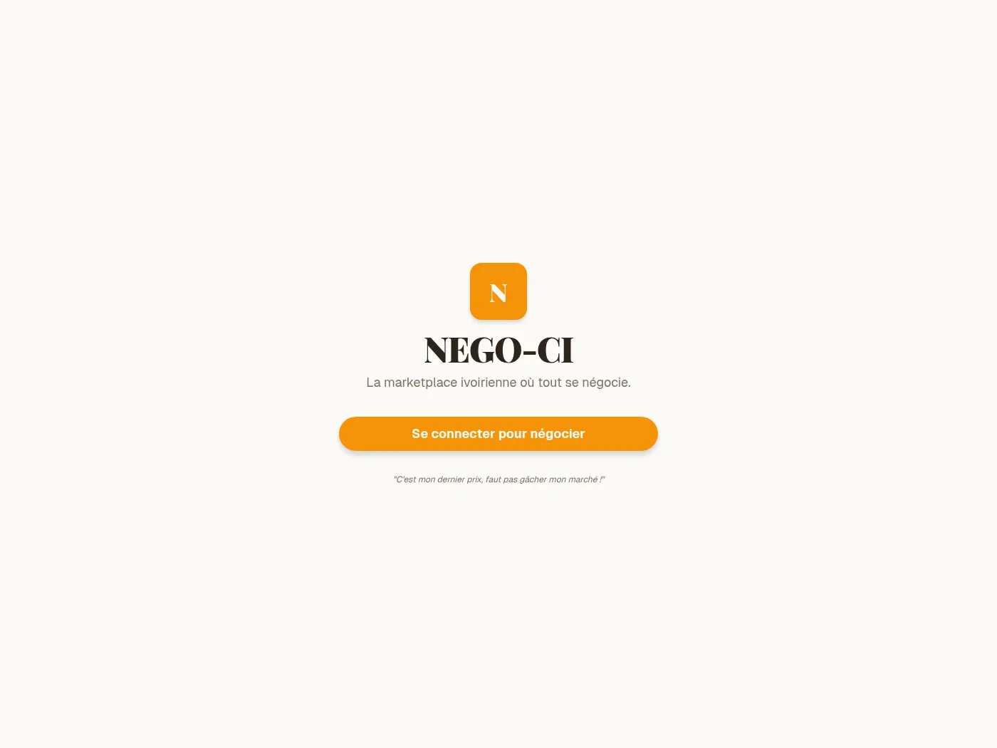 NEGO-CI Marketplace
