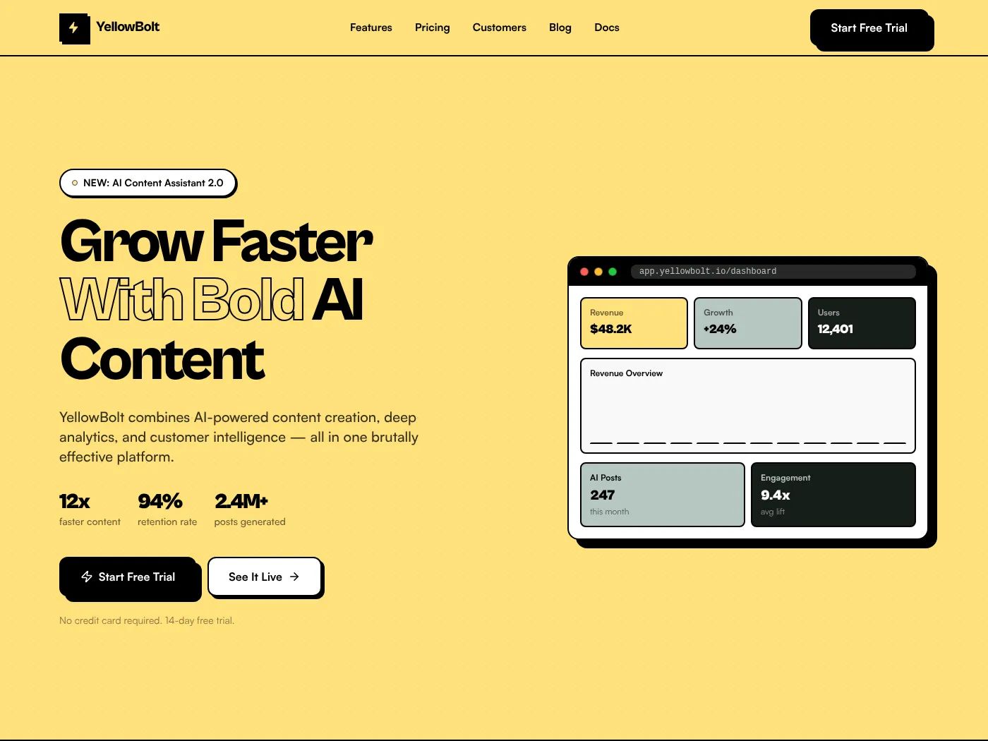 YellowBolt Landing Page