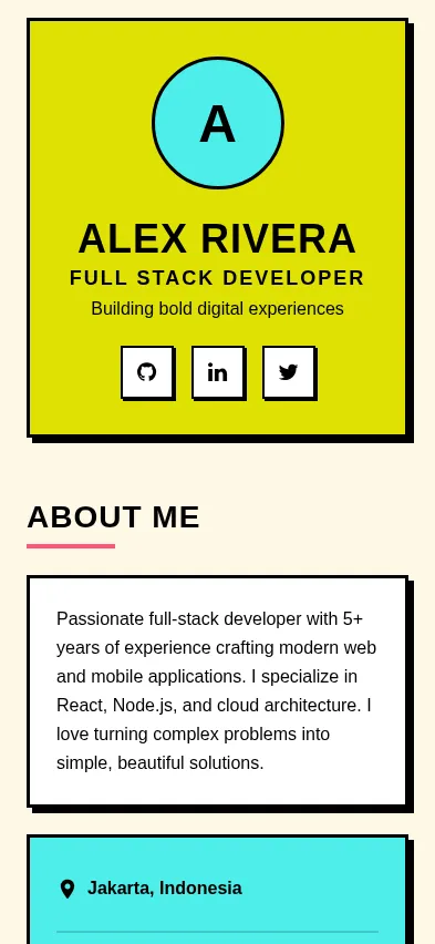 Neobrutalist Dev Portfolio