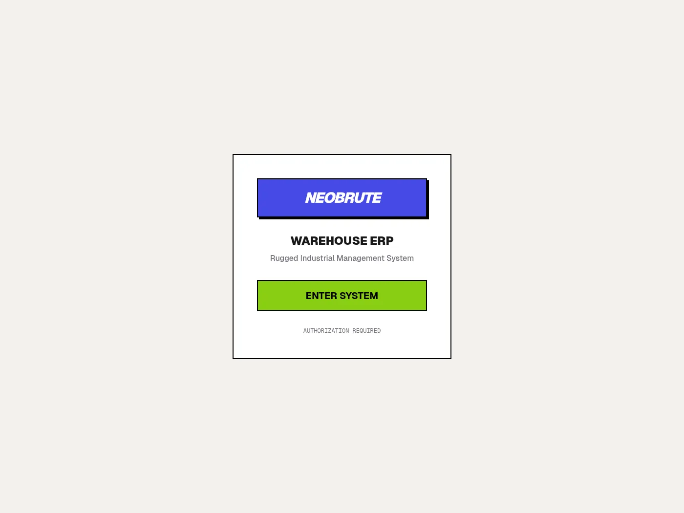 NeoBrute Warehouse ERP