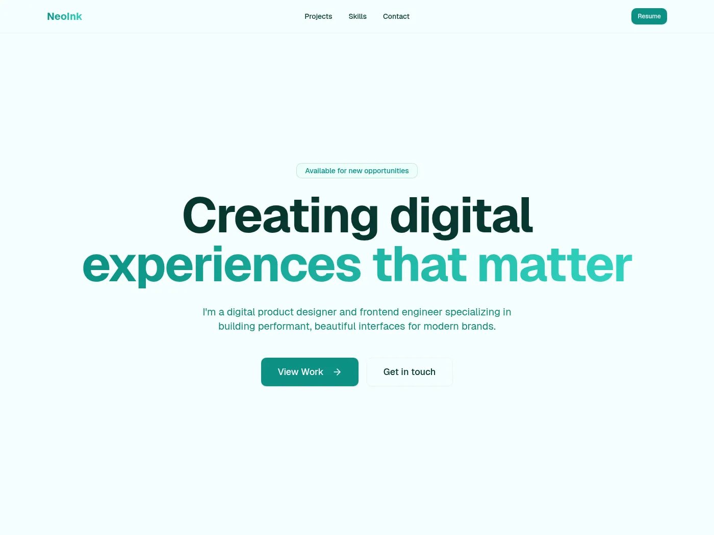 NeoInk Modern Portfolio