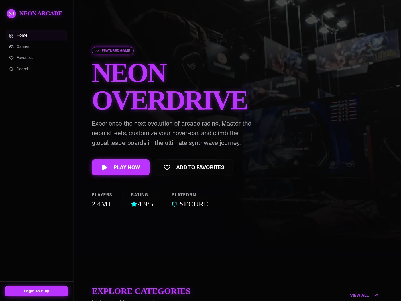 Neon Arcade Portal